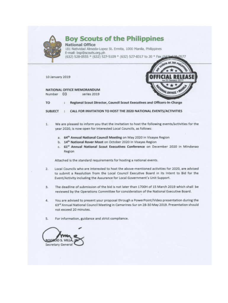 Fillable Online scouts org 12th BSP NATIONAL ROVER MOOT SERVICE PROJECT ...