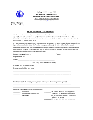 Fillable Online CRIME INCIDENT REPORT FORM Fax Email Print - pdfFiller