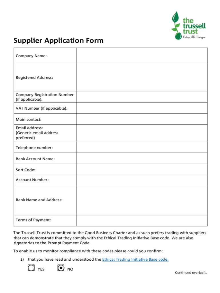Fillable Online Supplier Application Form 020922.docx Fax Email Print ...