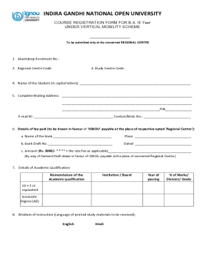Fillable Online Ignou Gyandeep Admission 2023 Form - Fill Out and Sign ...