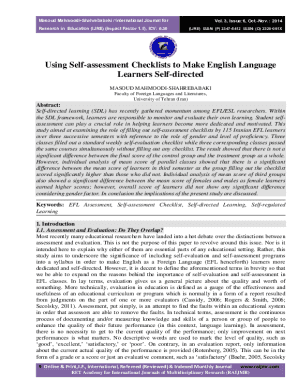Fillable Online Using Self-assessment Checklists to Make English ...
