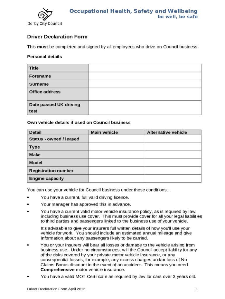 Driving at Work Policy and Guidance Documents Doc Template | pdfFiller
