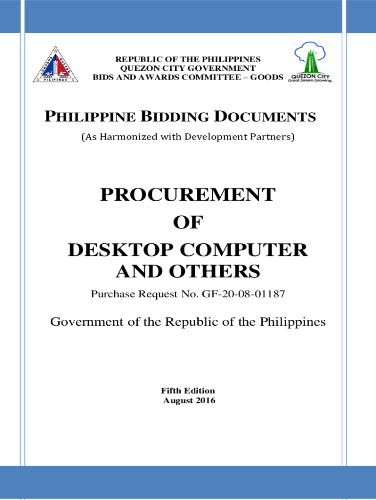 Fillable Online Competitive Bidding have been prepared by the Government of the Philippines (GOP ...