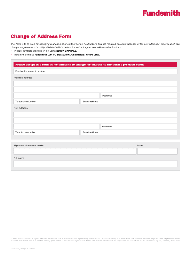 Fillable Online Address Change Application Form Fax Email Print - pdfFiller