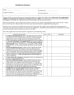 Fillable Online Checklist for Visiting Family or Friend Fax Email Print - pdfFiller