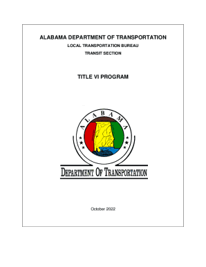 Fillable Online ALABAMA DEPARTMENT OF TRANSPORTATION TITLE VI ... Fax ...