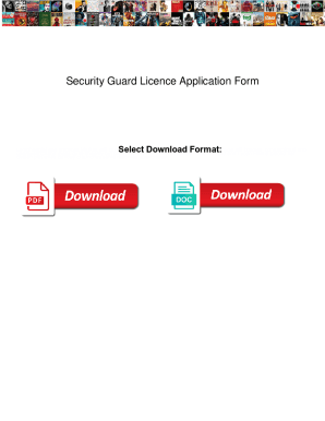 Fillable Online wisdom8 co Security Guard Licence Application Form ...