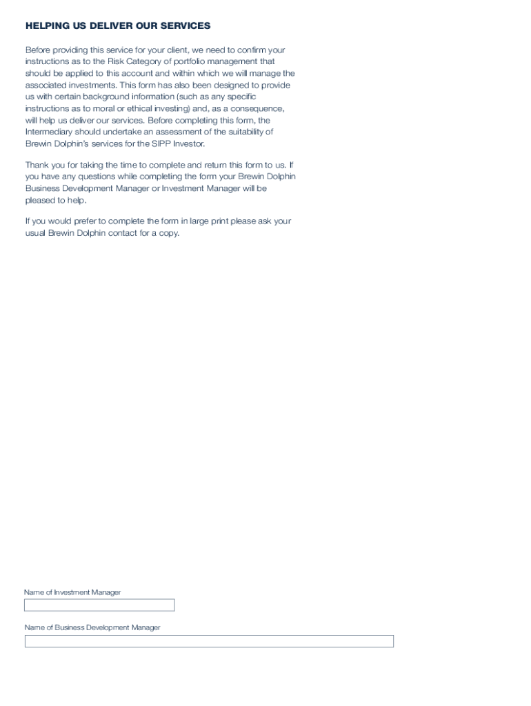 Fillable Online Self-Invested Personal Pension (SIPP): What It Means, ... Fax Email Print ...