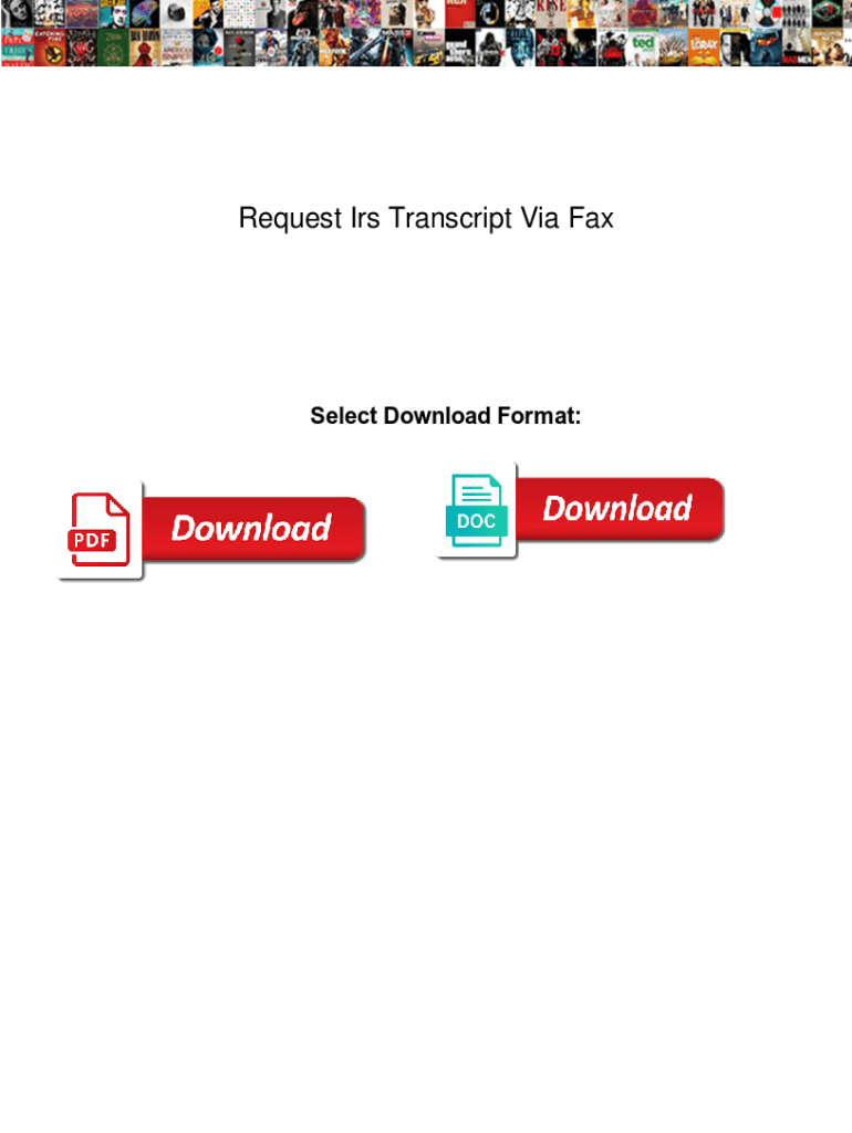 Fillable Online Request Irs Transcript Via Fax. Request Irs Transcript ...