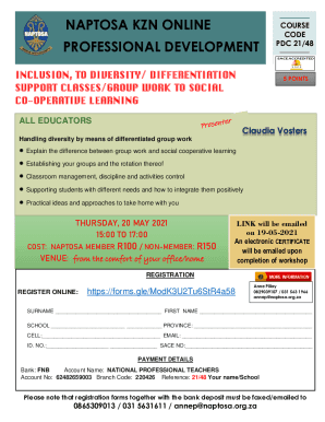 Fillable Online naptosa org NAPTOSA KZN ONLINE Fax Email Print - pdfFiller