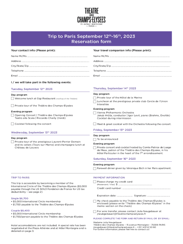 Fillable Online Step-by-Step Timeline for Planning a Trip to Paris (+ PDF ... Fax Email Print ...