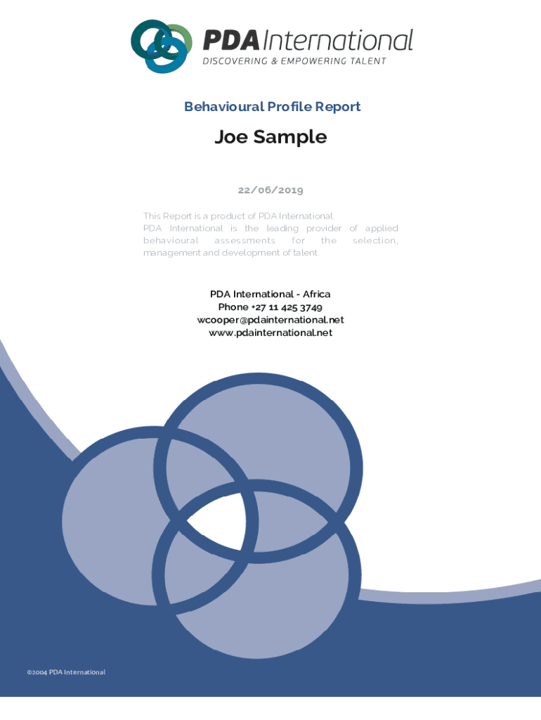 Fillable Online Behavioural Profile Report Fax Email Print - pdfFiller