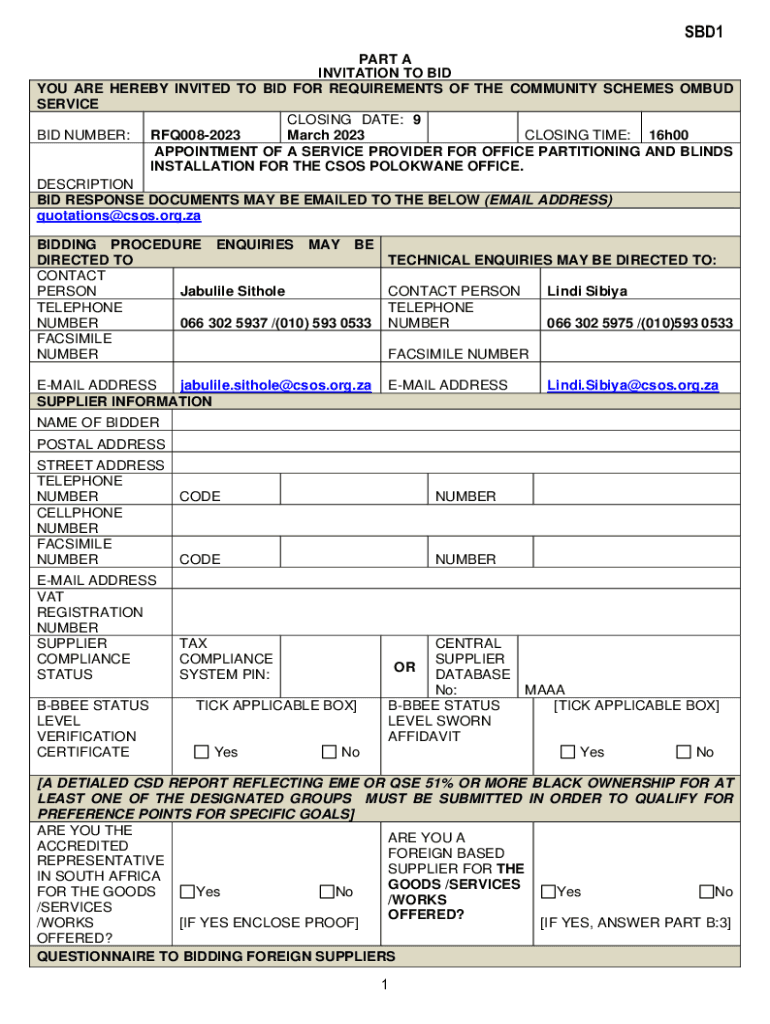 Fillable Online csos org invitation for bids (ifb) # 2023-07 pediatric ...