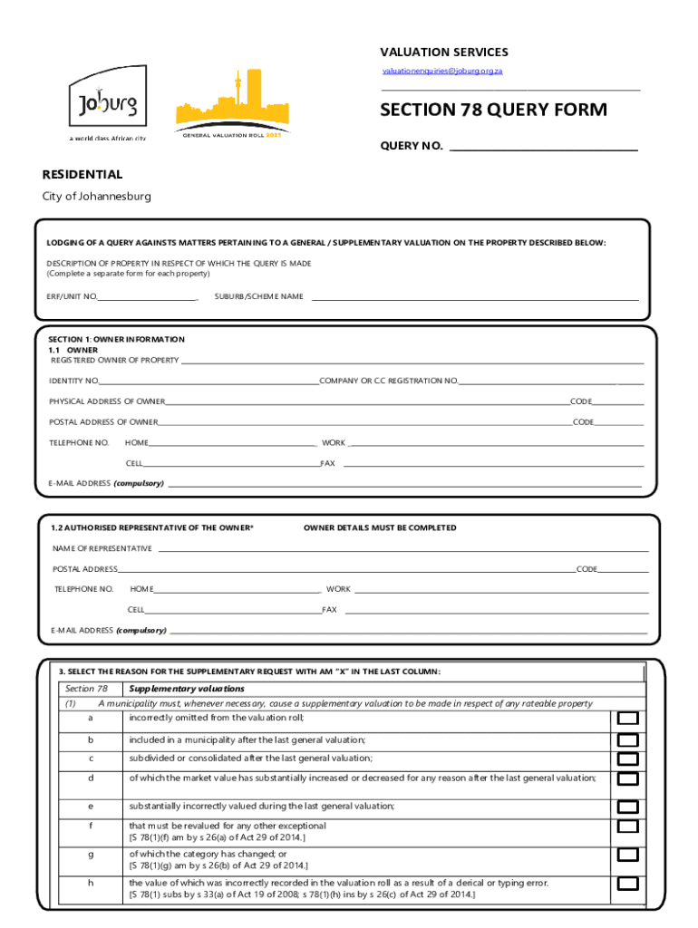 Fillable Online Joburg property owners who missed the City's GVR2023 ...