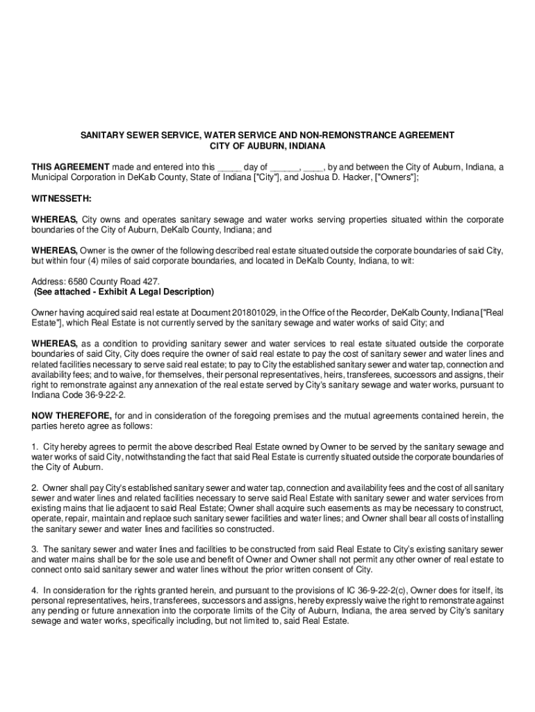 Fillable Online ftp ci auburn in sanitary sewer service and non ...