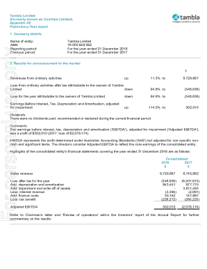 Fillable Online Adalta Limited Appendix 4E Preliminary final report Fax ...