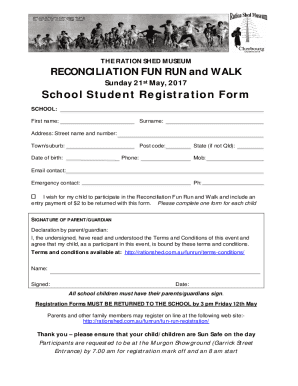 Fillable Online FUN-RUN-school-registration-form- ... Fax Email Print ...