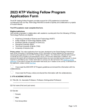 Fillable Online 2023 KTP Visiting Fellow Program Application Form Fax Email Print - pdfFiller