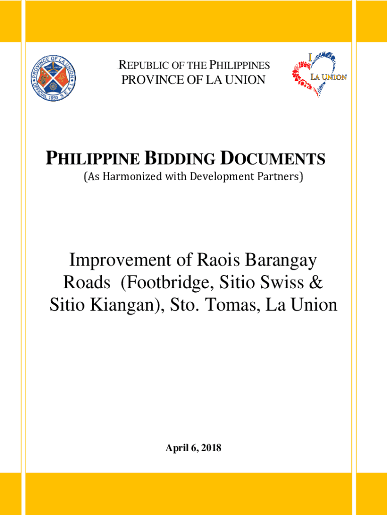 Fillable Online Improvement of Raois Barangay Roads (Footbridge, Sitio ...