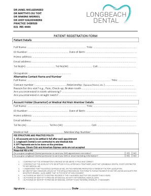 Fillable Online PATIENT REGISTRATION FORM POPI ACT NEW Fax Email Print ...