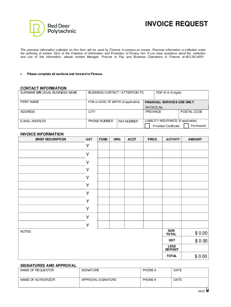 Fillable Online Invoice Request Fax Email Print - pdfFiller