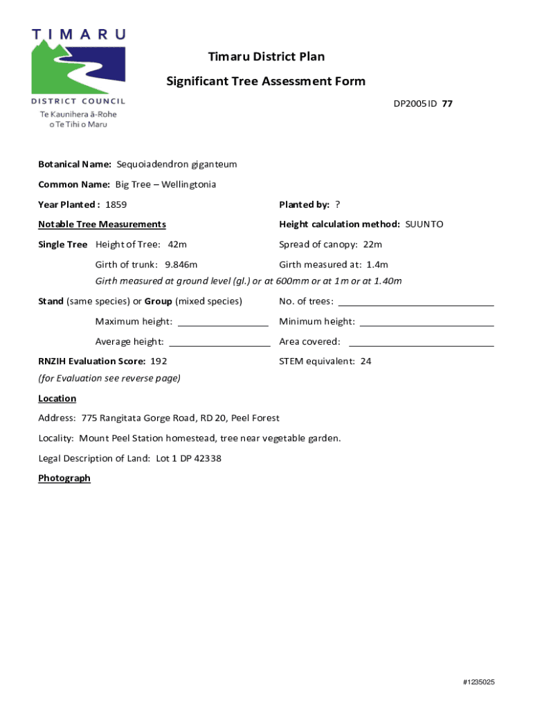 Fillable Online The New Zealand Tree Register Fax Email Print - pdfFiller