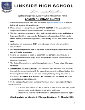 Fillable Online linksidehs co Linkside High School Application Forms ...