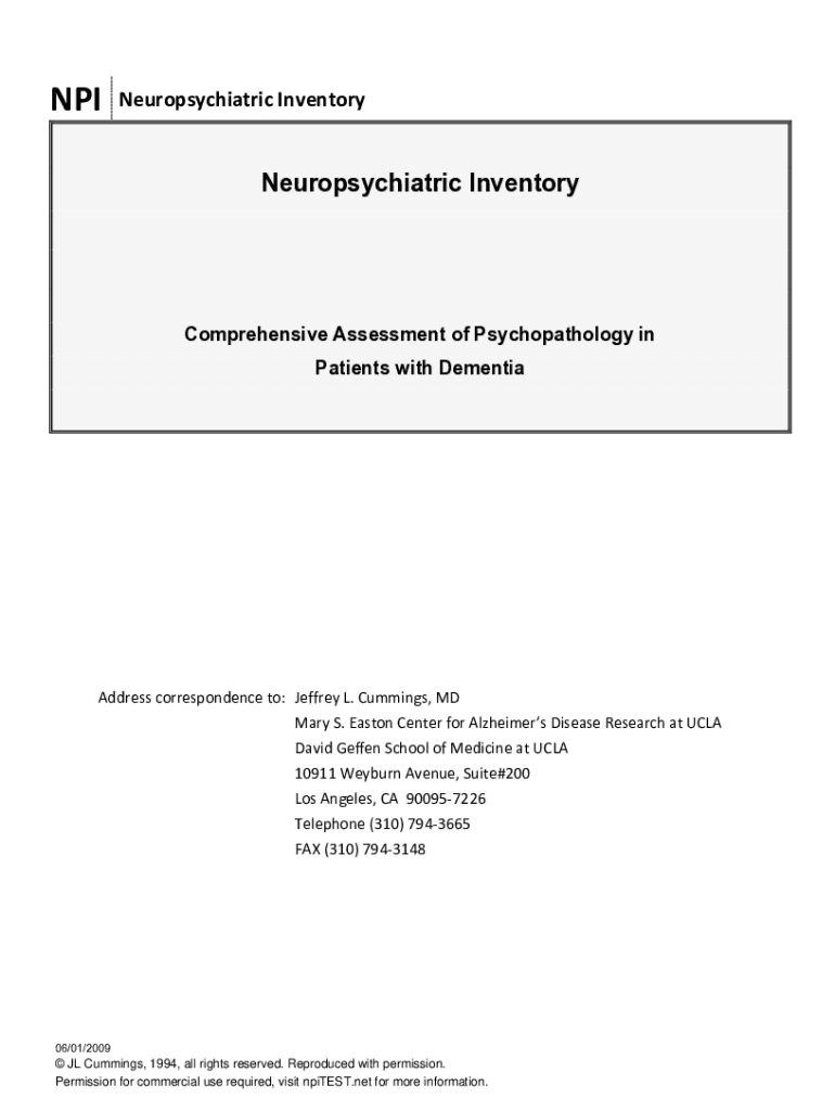 Fillable Online comprehensive assessment of psychopathology in dementia ...