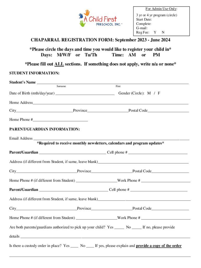 Fillable Online A Child First Preschool Fax Email Print - pdfFiller