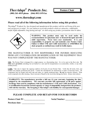 Fillable Online Posture Chair Fax Email Print - pdfFiller