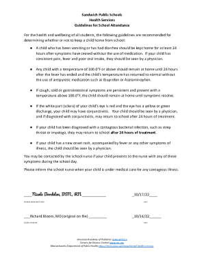 Fillable Online guidelines for school attendence approved by Dr Bloom 3 ...