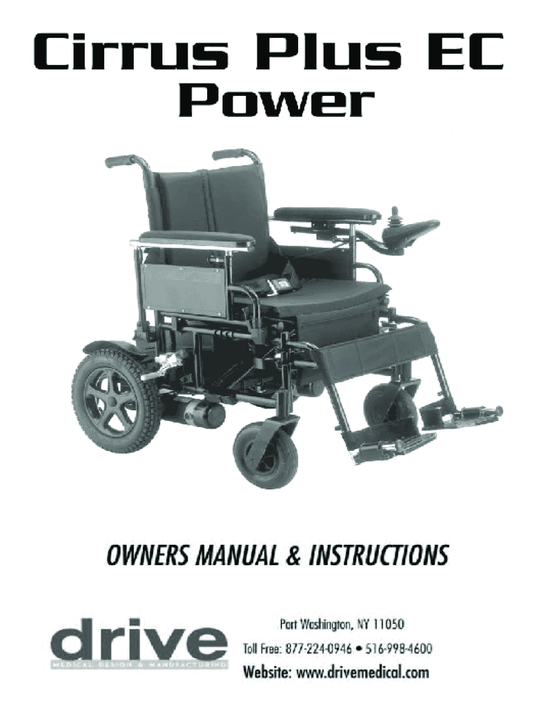 Fillable Online Cirrus Plus Power Wheelchair Fax Email Print - pdfFiller