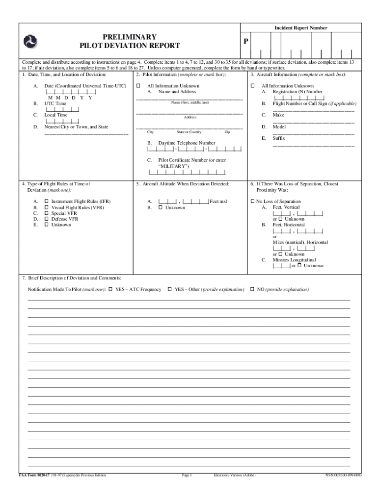Fillable Online FAA Order 8020.11D - Aircraft Accident and Incident ...