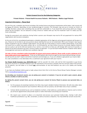 Fillable Online Patient Consent Form and Information Fax Email Print ...