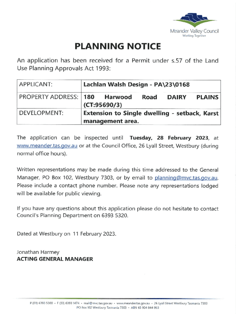 Fillable Online Planning Permit Application FormDevonport City Council ...