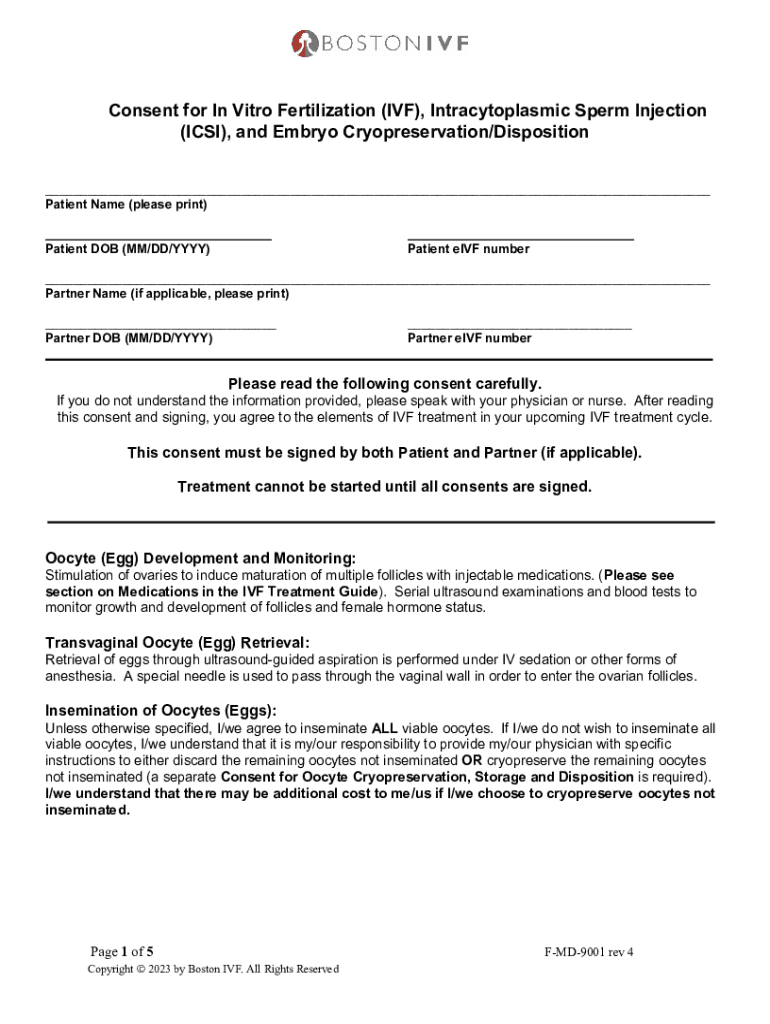 Fillable Online PAR IVF Consent Form Fax Email Print - pdfFiller