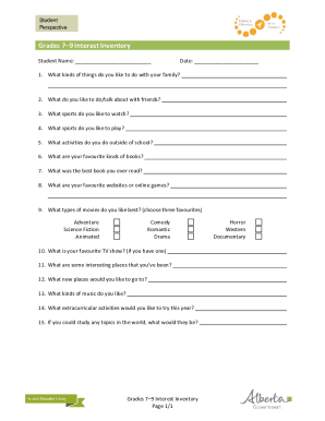 Fillable Online How to Design a Student Interest Inventory for ...