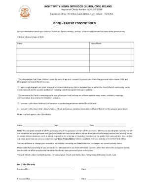 Fillable Online GDPRPARENT CONSENT FORM Fax Email Print - pdfFiller