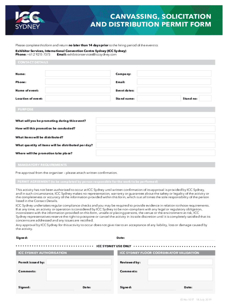Fillable Online iccsydney-permit-form-canvassing-solicitation-and ...