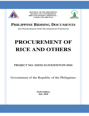 Fillable Online PROCUREMENT OF RICE AND OTHERS Fax Email Print - pdfFiller