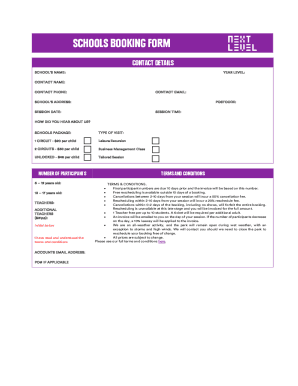 Fillable Online EDUCATION PACKAGES eleVATED learning experience Fax Email Print - pdfFiller