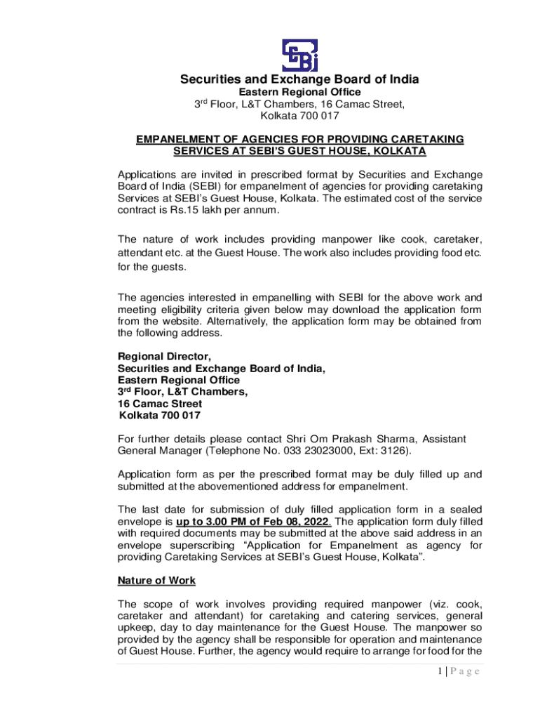 Fillable Online SEBI regional offices to receive offer documents for ...