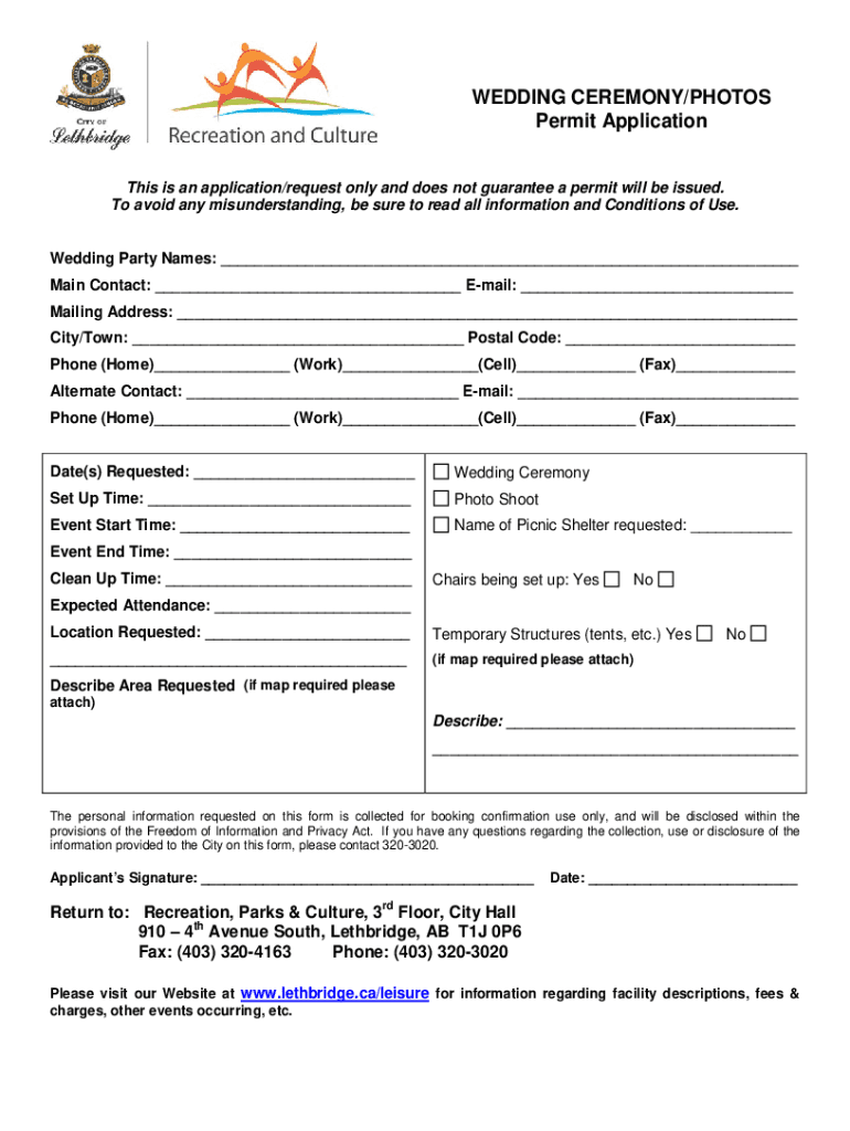 Fillable Online Wedding photography application form Fax Email Print ...