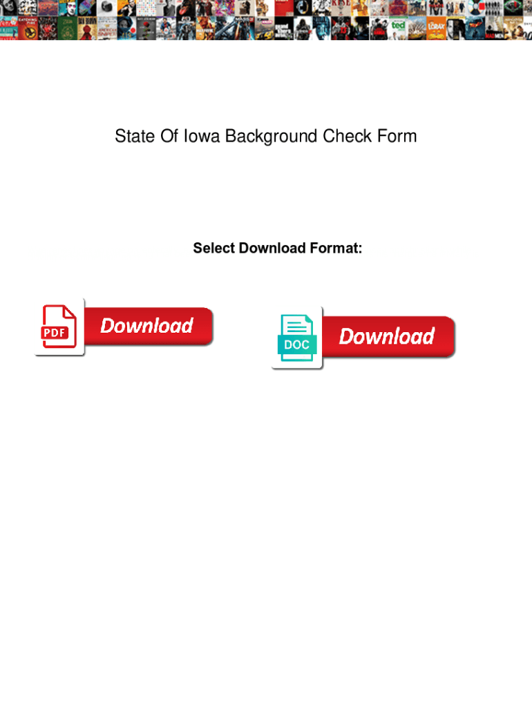 Fillable Online State Of Iowa Background Check Form. State Of Iowa ...