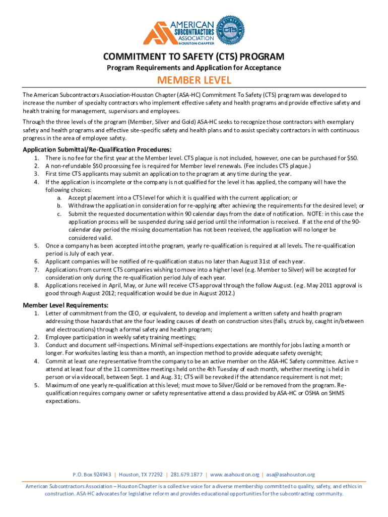 Fillable Online CTS Places Construction Safety at the ForefrontASA ...