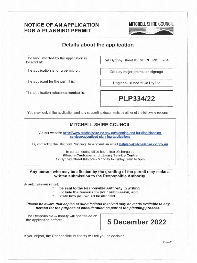 Fillable Online to Complete the Application for Planning Permit form ...