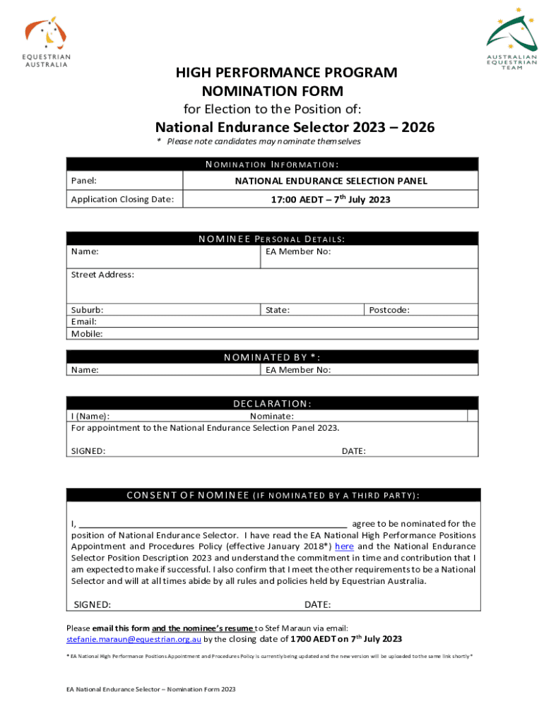 Fillable Online Expressions of Interest Now Open for Non-Olympic ...