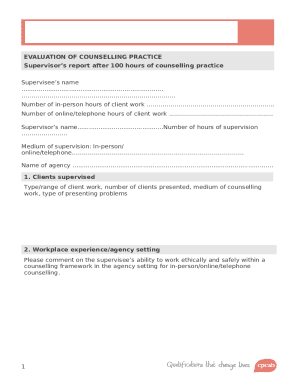 Online Supervisor report (2) for after 100 ... Doc Template | pdfFiller