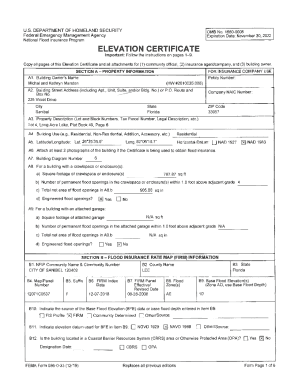 Fillable Online Elevation Certificate and Instructions Fax Email Print ...