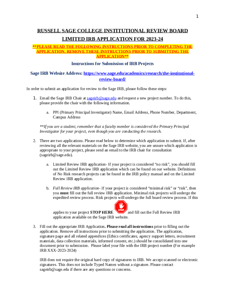 The Institutional Review Board (IRB) and ... Doc Template | pdfFiller